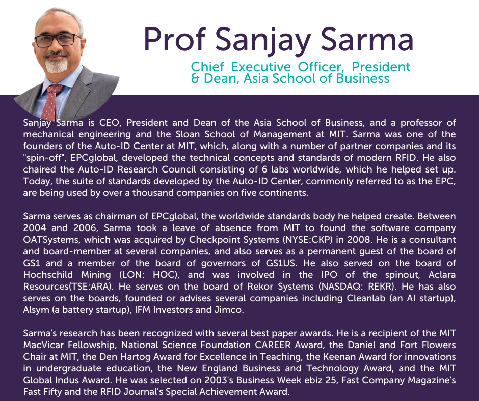 Prof Sanjay Sarma